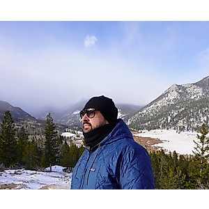 tittimitti 100% Cashmere Knitted Neck Gaiter Neck Warmer Loop Scarf for Men and Women. (Black)