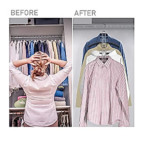 Koobay Multifunctional Adult Clothes Rack,5 in 1 Duty Space Saving Clothes Metal Hanger,Heavy Duty Metal Blouse Hanger Closet Storage Organizer for Coat Suit Jacket Sweater Skirt Shirt Pants (4)