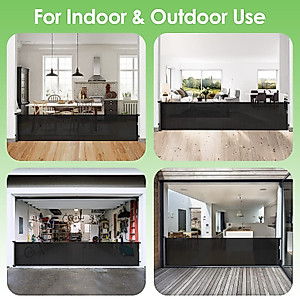 150 Inch Extra Wide Retractable Baby Gates for Large Openings Extra Long Baby Gates for Doorways Large Dog Gate for The House Extra Wide Indoor Outdoor Pet Gates for Dogs, Black