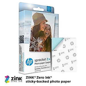 HP Sprocket Portable 2x3 Instant Color Photo Printer (Black Noir) Starter Bundle