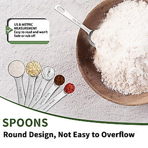 Minteem Measuring Cups and Spoons Set of 21, 7 Stainless Steel Nesting Measuring Cups, 9 Measuring Spoons, 5 Mini Spoons, Kitchen Gadgets for Cooking & Baking, Round