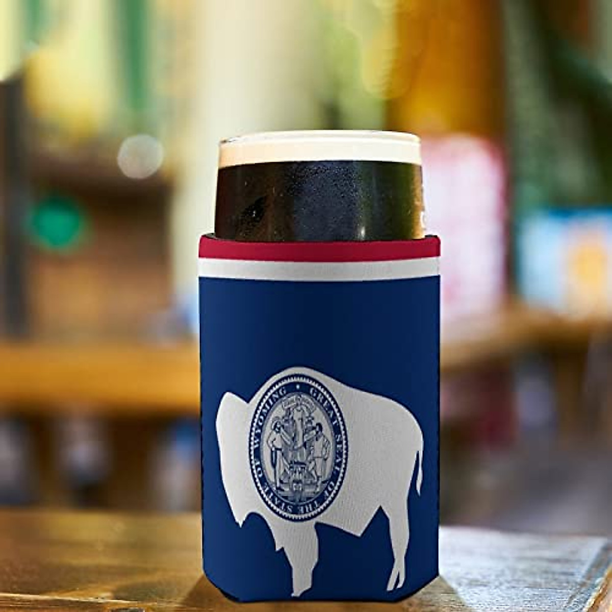 2 PCS Wyoming State Flag Can Cooler Sleeves Party Gift Beer Drink Coolers Coolies