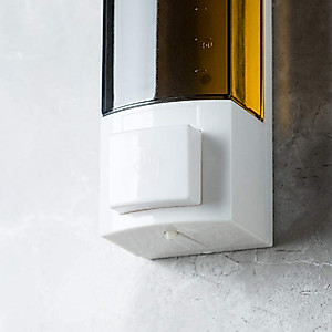 Soap Dispensers 250ml ABS Plastic Drill Free with Adhesive or Wall Mount with Screws Liquid Hand Soap Dispenser for Bathroom or Kitchen Gray