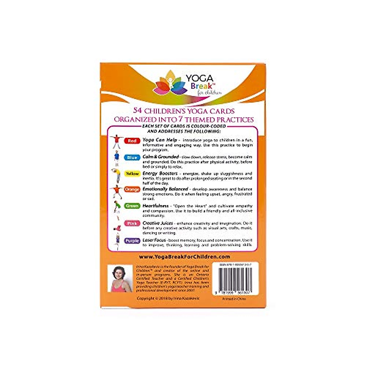 Kids Yoga Cards, 54 Educational Flash Card Deck for Children, 7 Sequences with Yoga Poses, Breathing Exercises, Meditations and Affirmations.