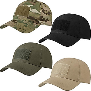 Geyoga 4 Pieces Tactical Army Hats Adjustable Operator Hat Military Patch Breathable Baseball Hat for Men Women Outdoor