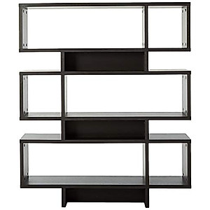 Baxton Studio Cassidy 6-Level Modern Bookshelf, Dark Brown