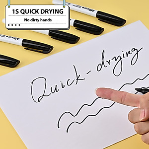 Permanent markers, 100 packs permanent markers bulk, quick drying in one second, waterproof, smooth, not easy to erase, durable, can be marked on glass, tiles and cloth, office supplies