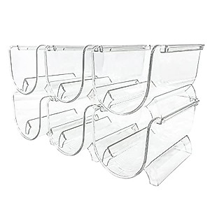 Sutekus 6 Pack Stackable Wine Rack Wine Holder Water Bottle Holder Plastic Counter Top Storage Organizer for Fridge, Cabinet, Pantry, Kitchen