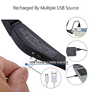 YOCTOSUN Rechargeable Magnifying Glasses, Head Magnifier Glasses with 2 LED Lights and Detachable Lenses 1.5X, 2.5X, 3.5X,5X, Best Eyeglasses Magnifier for Reading and Hobby