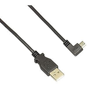 StarTech.com 1m 3 ft Micro-USB Charge-and-Sync Cable - Left-Angle Micro-USB - M/M - USB to Micro USB Charging Cable - 30/24 AWG (USBAUB1MLA),Black