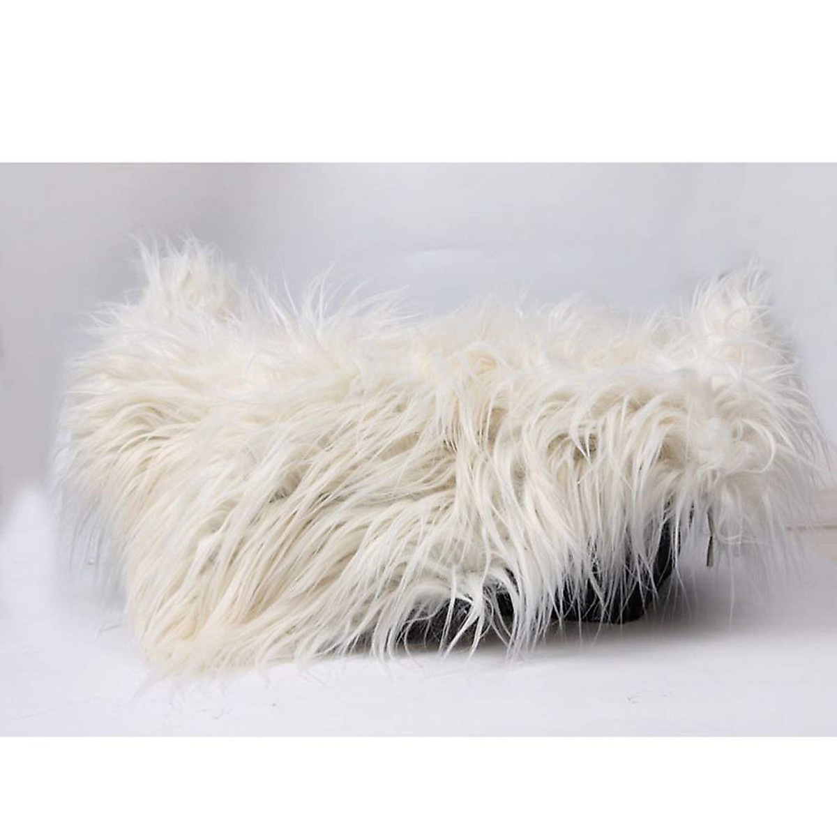 TOYANDONA Baby Newborn Photo Props Wraps DIY Blanket Infant Outfits Soft Faux Fur Photography Backdrops Mat for Baby Boys and Girls(Beige)