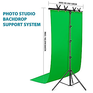 Hpusn 8.5 x 5 ft Backdrop Stand: Photo Video Studio Adjustable Backdrop Stand for Parties, Wedding, Photography, Advertising Display