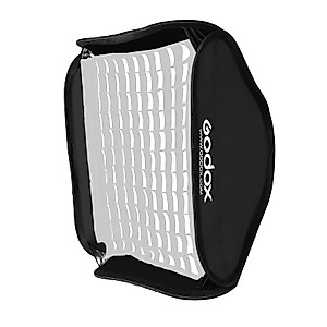 Godox 32"x 32" /80x80cm Foldable Flash Softbox Kit with Grid, S-Type Speedlite Bracket Bowens Mount and Carring Case for Camera Flash Speedlight Studio Portraits,Product Photography,Video Shooting