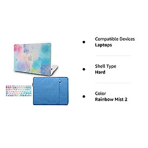 KECC Case Compatible with MacBook Air 13 inch Case 2022 2021 2020 Release A2337 M1 A2179 Retina Display + Touch ID Protective Plastic Hard Shell + Keyboard Cover + Sleeve (Rainbow Mist 2)