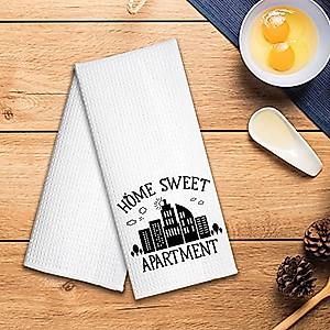 Hafhue Home Sweet Apartment Kitchen Towel, Funny Kitchen Towel Gifts for Women Sisters Friends Mom Aunts, Housewarming Gift for Women Hostess, New Home Gift for Women, Hostess Gifts