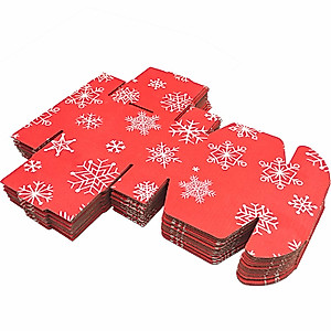 Green Recyclable Cardboard Small Gift Mailer Boxes for Shipping Packaging Craft Gifts Giving Products (Red and White, 4 x 4 x 2 Inch)