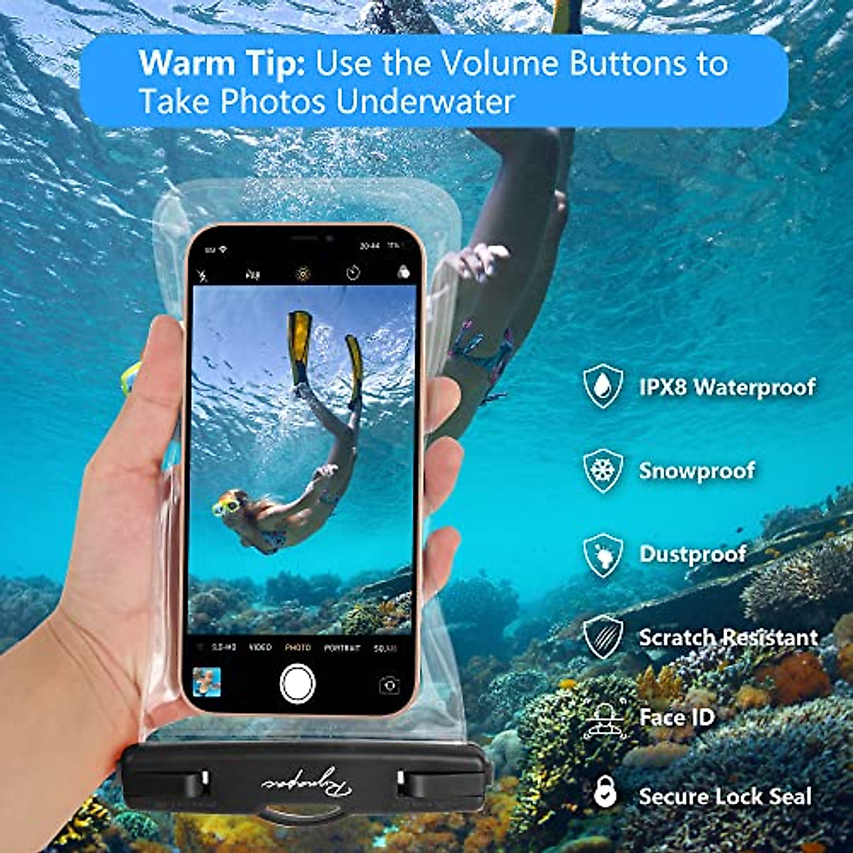 Waterproof Pouch and Cell Phone Case Set - Ideal for Beach Water Sports, Boating, Snorkeling, Kayaking, Rafting, Sailing - Includes 2 Clear Phone Dry Bags and 2 Fanny Packs, Perfect Cruise Essentials