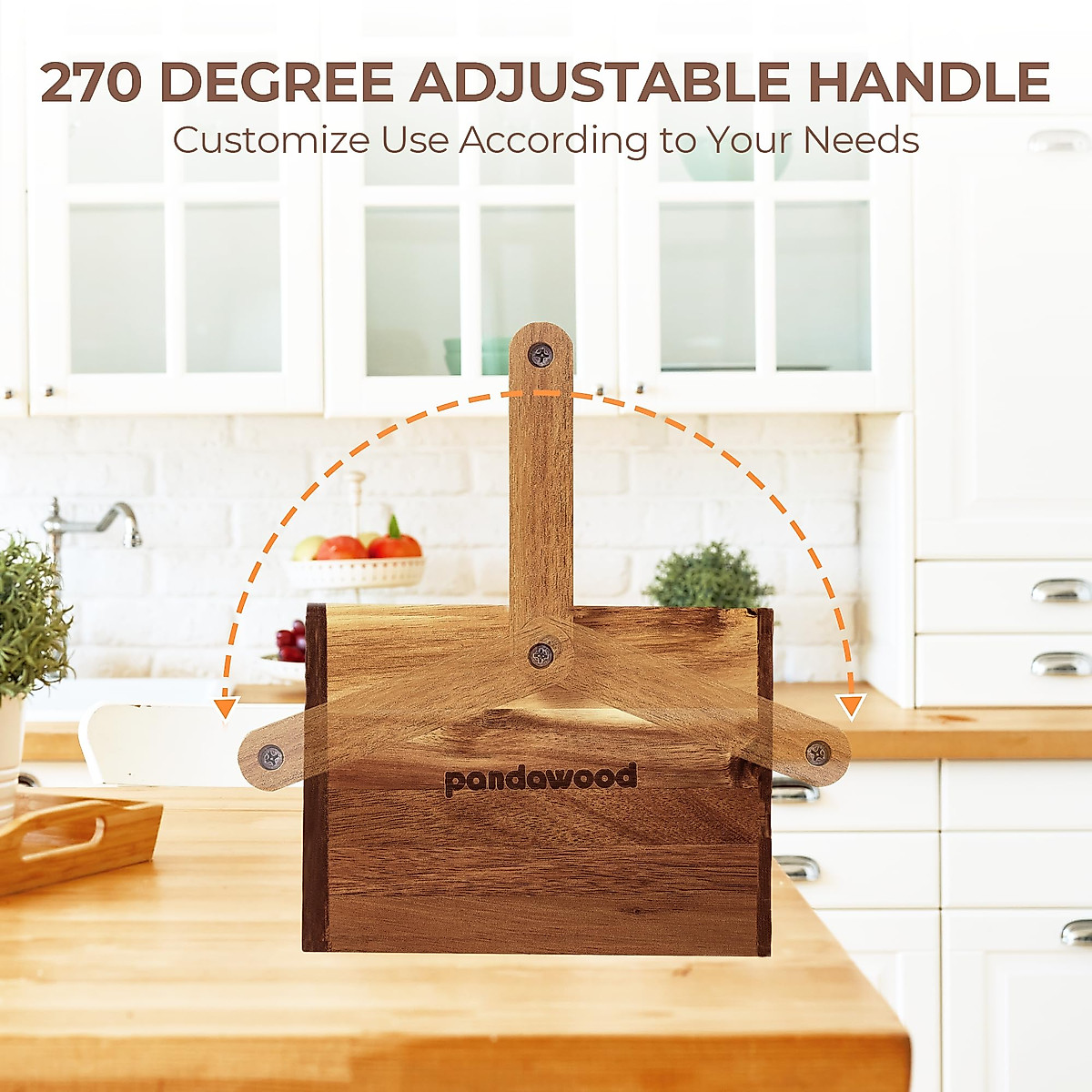 PANDAWOOD Acacia Wood Silverware Caddy - Outdoor Utensil Holder for Parties, Camping & Picnics