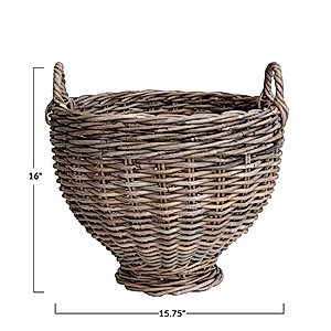 Creative Co-Op Woven Rattan Storage, Natural Basket