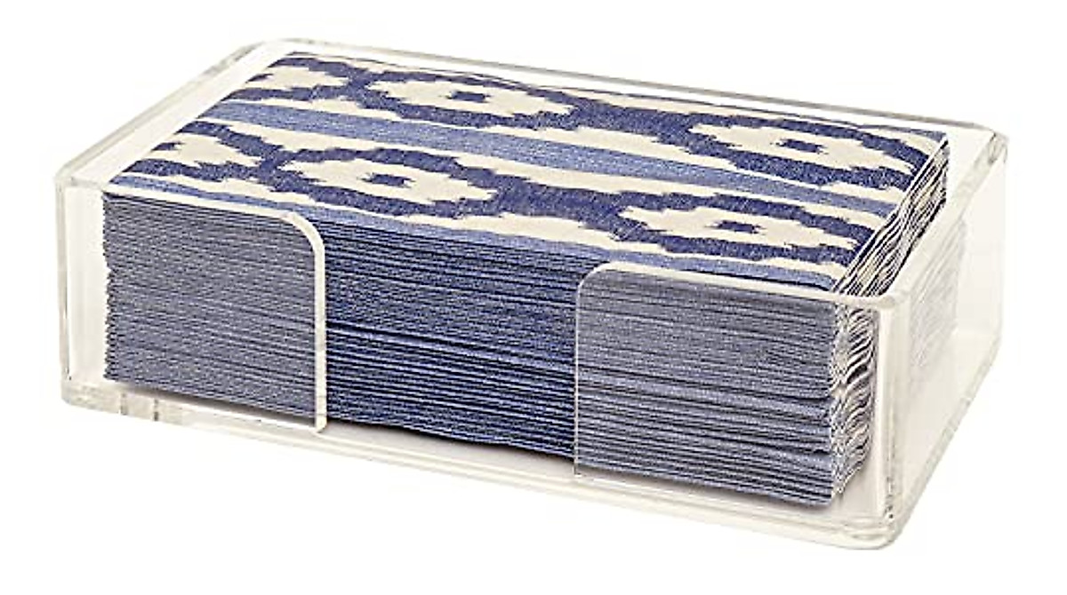 Decorative Paper Hand Towels - Stylish Blue Ikat Fingertip Towels