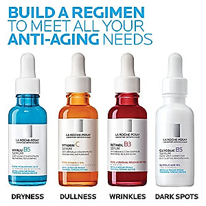 La Roche-Posay Pure Vitamin C Face Serum with Hyaluronic Acid & Salicylic Acid, Anti Aging Face Serum for Wrinkles & Uneven Skin Texture to Visibly Brighten & Smooth. Suitable for Sensitive Skin
