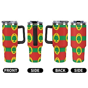 Flag of The Oromo Liberation Front Insulated Tumblers with Handle Stainless Steel Coffee Mug Funny Travel Cup with Lid Straw 40oz