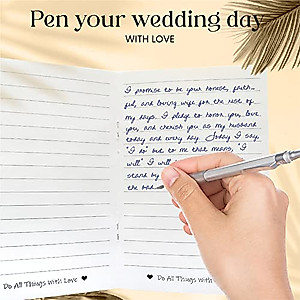 Vow Books for Wedding, Vow Books His and Hers, Vow Renewal Gift, Vow Journal with Lined 28 Pages, Bride and Groom Vow Book, Vow Books Gold Letters, Wedding Vow Books with Velvet Jewelry Ring Box Gift