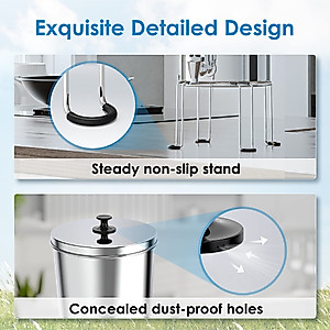 Waterdrop Gravity-fed Water Filter System with 6 Filters, Metal Water Level Spigot and Stand, 2.25G Stainless-Steel System, Reduces Chlorine-King Tank Series