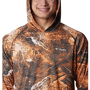 Columbia Men's Super Terminal Tackle Hoodie, Orange Blast Realtree Horizon, Medium