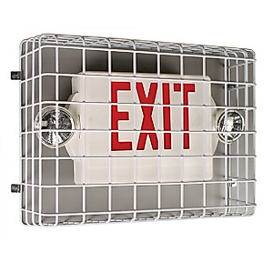 2 set- Inc. STI-9740 Exit Sign Damage Stopper, Safety Technology International, Protective Coated Steel Wire Guard.