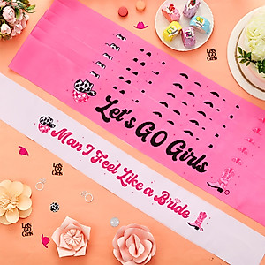 Serencatcher 7Pcs Disco Cowgirl Bachelorette Party Decorations, Cowgirl Bride Sashes for Man i Feel Like a Bride Bachelorette Lets Go Girls Bridal Shower Party Decorations Last Rodeo Party Supplies
