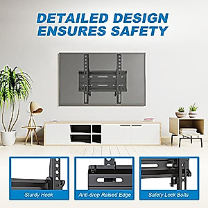 Tilting TV Wall Mount Bracket Low Profile for 13-42 Inch Flat Screen TVs & Monitors, Universal Tilt TV Monitor Mount Fits 8" Wood Studs VESA 200x200mm by Pipishell