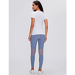 LUYAA Seamless Lightweight Women's Workout Shirts Short Sleeves Quick Dry Fashion Gym Athletic Yoga Gym Sports Tops White S