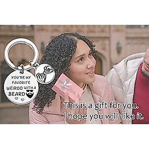 Guqqeuc Funny Valentines Day Gifts for Husband Boyfriend from Wife Girlfriend You're My Favorite Weirdo Keychain for His Hubby BF Anniversary Birthday Gifts for Him Fiance