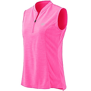JINSHI Tennis Shirts for Women with Zipper Quick Dry Tennis Tops for Women Athletic Shirts Summer Sports Athletic Tops Red XX-Large