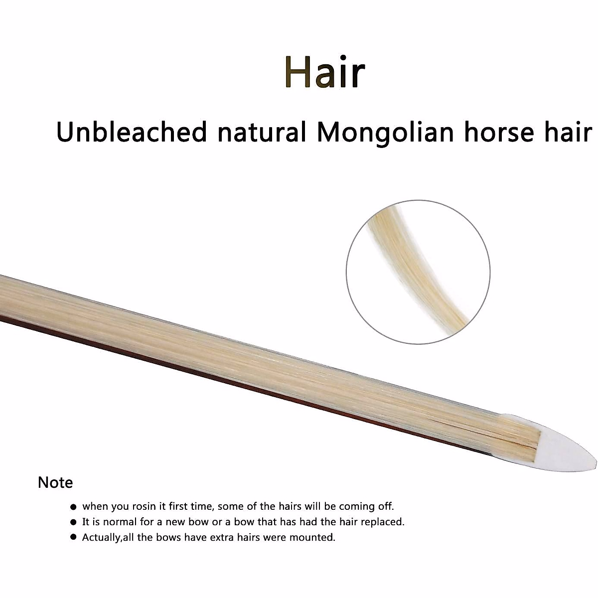 AMZZ Professional 4/4 Brazilwood Ebony Frog Violin Arbor White Horsehair Violin Bow (4/4 Brazilwood)