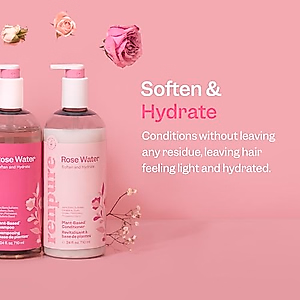Renpure Rose Water Conditioner, 710ml, Plant Based Beauty, Soothes Scalp, Hydrates Hair, Nourishes, Free of Chemicals, For Women