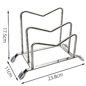 DRNKS Lid Rack Cutting Board Shelf Holder 304 Stainless Steel Vertical Kitchen Household Cutting Board Seat Storage Rack Applicable to kitchen stove
