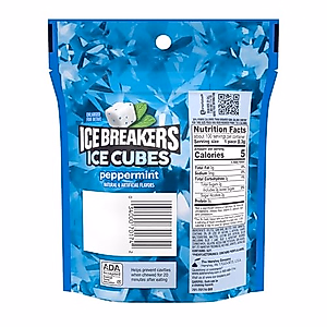 ICE BREAKERS Ice Cubes Peppermint Sugar Free Chewing Gum Pouch, 8.11 oz (100 Pieces)