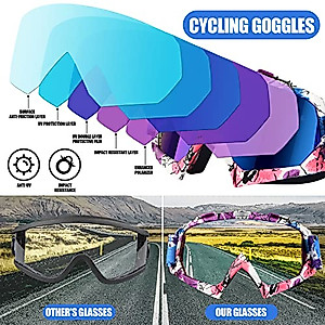 lunbowon Motorcycle Glasses Riding Goggles Safety Glasses Helmet Motorcycle Accessories, ATV Dirt Bike Goggle Dustproof Powersports Protective Gear for Men Women