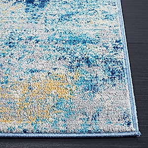 Safavieh Jasper Collection Area Rug - 8' x 10', Navy & Ivory, Modern Abstract Design, Non-Shedding & Easy Care, Ideal for High Traffic Areas in Living Room, Bedroom (JSP140N)