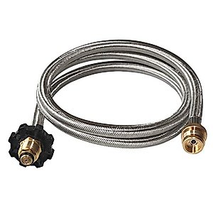 DOZYANT Propane Hose Adapter 1lb to 20lb Converter Replacement for Coleman Camp Stove, Buddy Heater to LP Cylinder POL Connection，Steel Braided 5 Feet