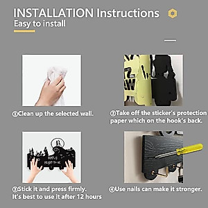 The Nightmare Before Christmas Key Hooks-Wall Hooks Heavy Duty 20LB(Max),Wall Décor,Wood Coat Hooks, Key Holder,Key Hanger for Wall、Entryway and Kitchen