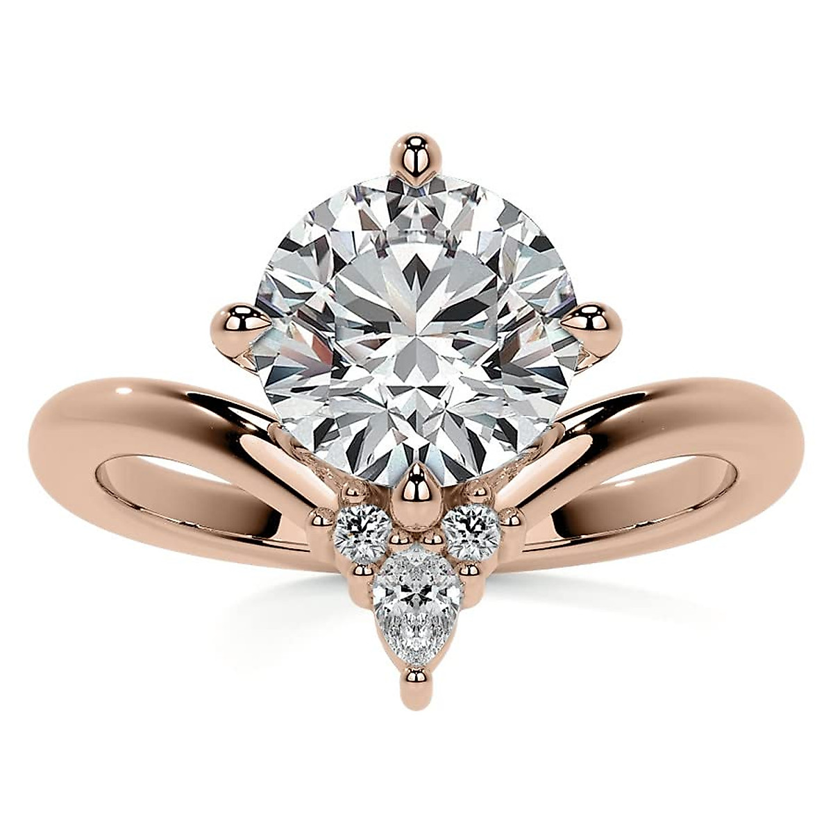 10K Solid Rose Gold Handmade Engagement Ring 2.50 CT Round Cut Moissanite Diamond Solitaire Wedding/Bridal Ring Set for Women/Her, Fancy Ring Gifts for Her