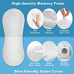 Lumbar Support Pillow with Massage and Heat, Back Support Cushion for Sleeping, Massager Pillow for Bed with Heating, Ergonomic Memory Foam Pillow for Lower Back Pain, Vibration Pad for Office Chair