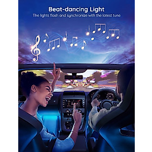 Govee Car LED Lights, Smart Interior Lights with App Control, RGB Inside Car Lights with DIY Mode and Music Mode, 2 Lines Design for Cars with Car Charger, DC 12V