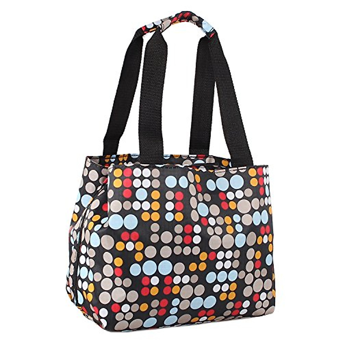 Nicole Miller Insulated Lunch Bag Tote –Open Cooler Ice Bag Lunch Box for Food with Drink Bottle Holder for Women, Men, Picnic, Boating, Beach, Fishing & Work(Bangles Red)