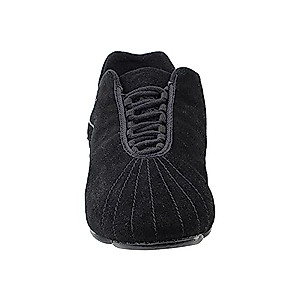 Very Fine Dancesport Shoes Very Fine Unisex-Adult Jazz Ballroom Exercise Dance Sneaker Shoes VFSN016 + Shoe Bag (Black Suede, Size 11), 11 Women/10 Men