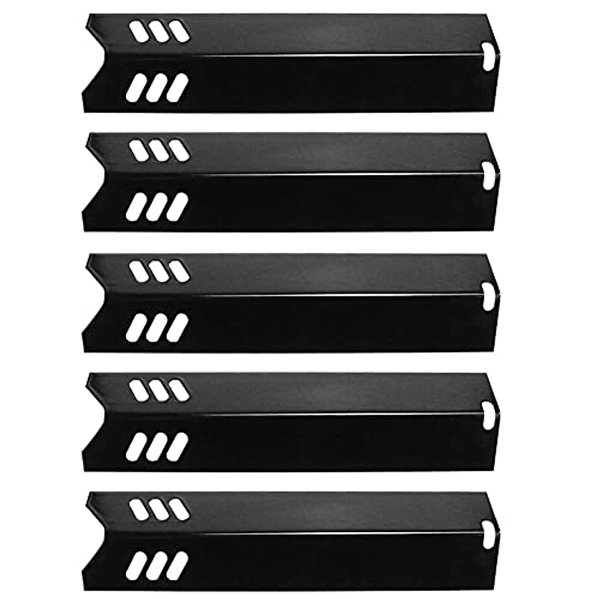 WALBZS 15 inch Grill Heat Shields for Dyna-glo DGF510SBP, DGF510SSP,Backyard BY14-101-001-02, BY15-101-001-02,Uniflame GBC1059WB,Porcelain Steel Heat Plate Tent Flame Tamer Burner Cove,Set of 5