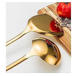 Stainless Steel Kitchen Gold Cooking Utensils set 7pcs (Marble White - Gold)